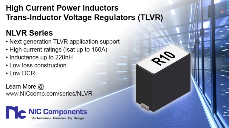 New NLVR Series High Current Power Inductor For TLVR - NIC Components